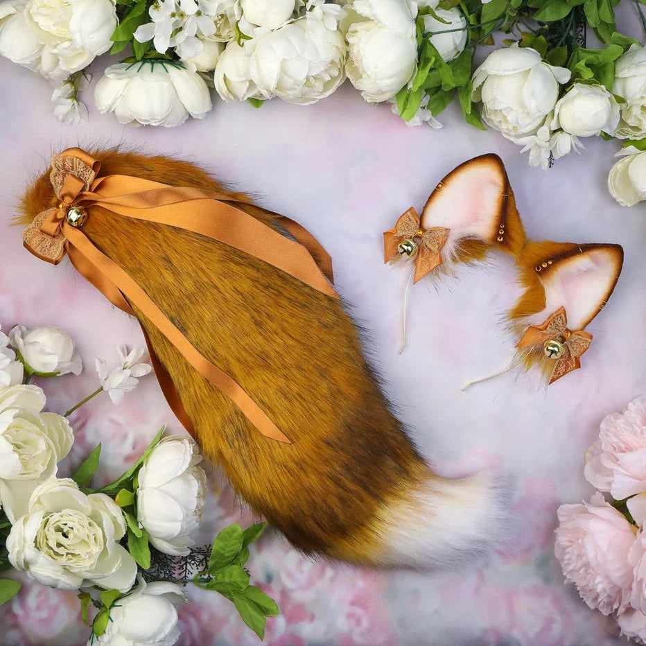 Ginger Fox Ears And Tail Set Nekotomori