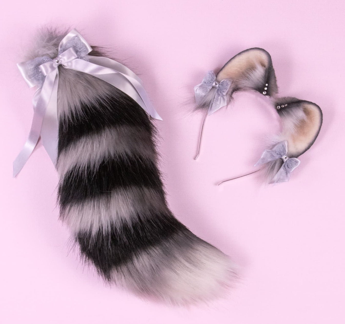 Raccoon Ears and Tail Set – neko.to.mori