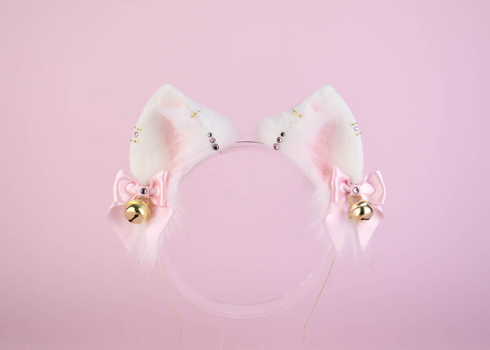 White Cat Ears and Tail Set – neko.to.mori