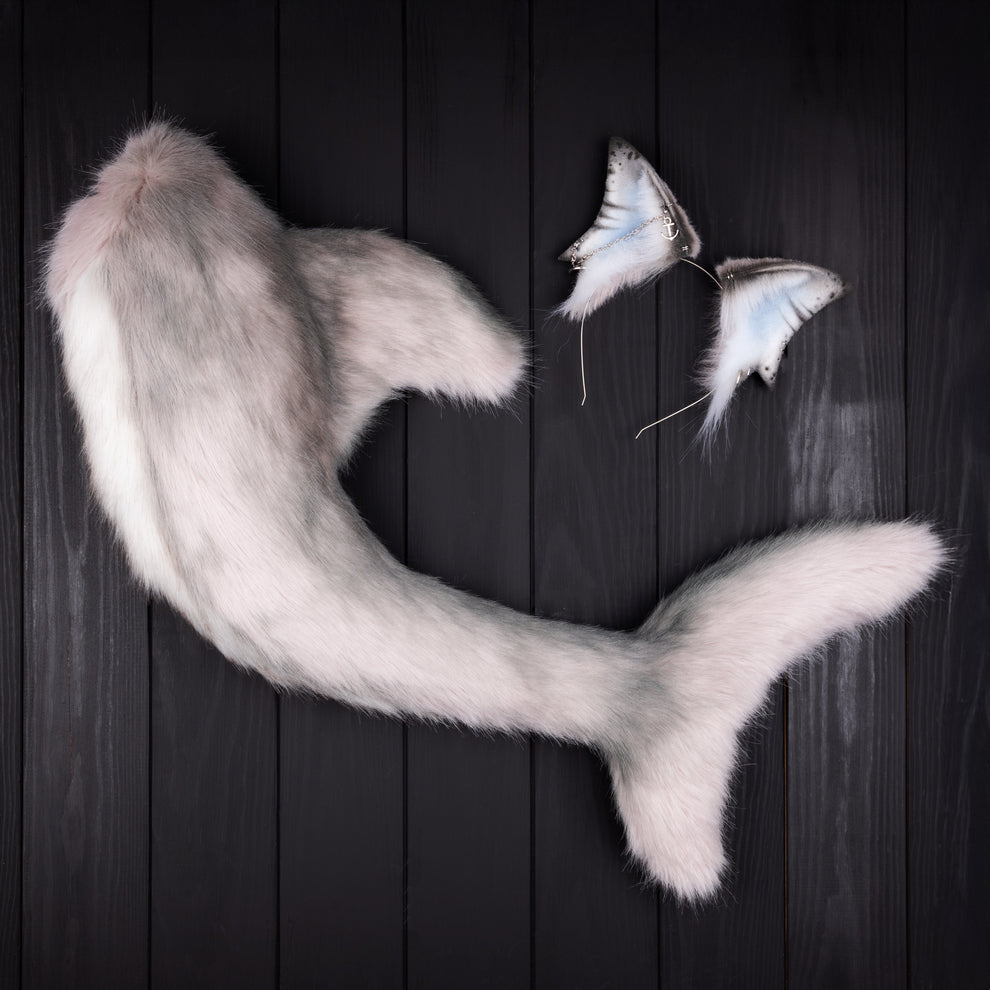 White Shark Ears and Tail Set – neko.to.mori