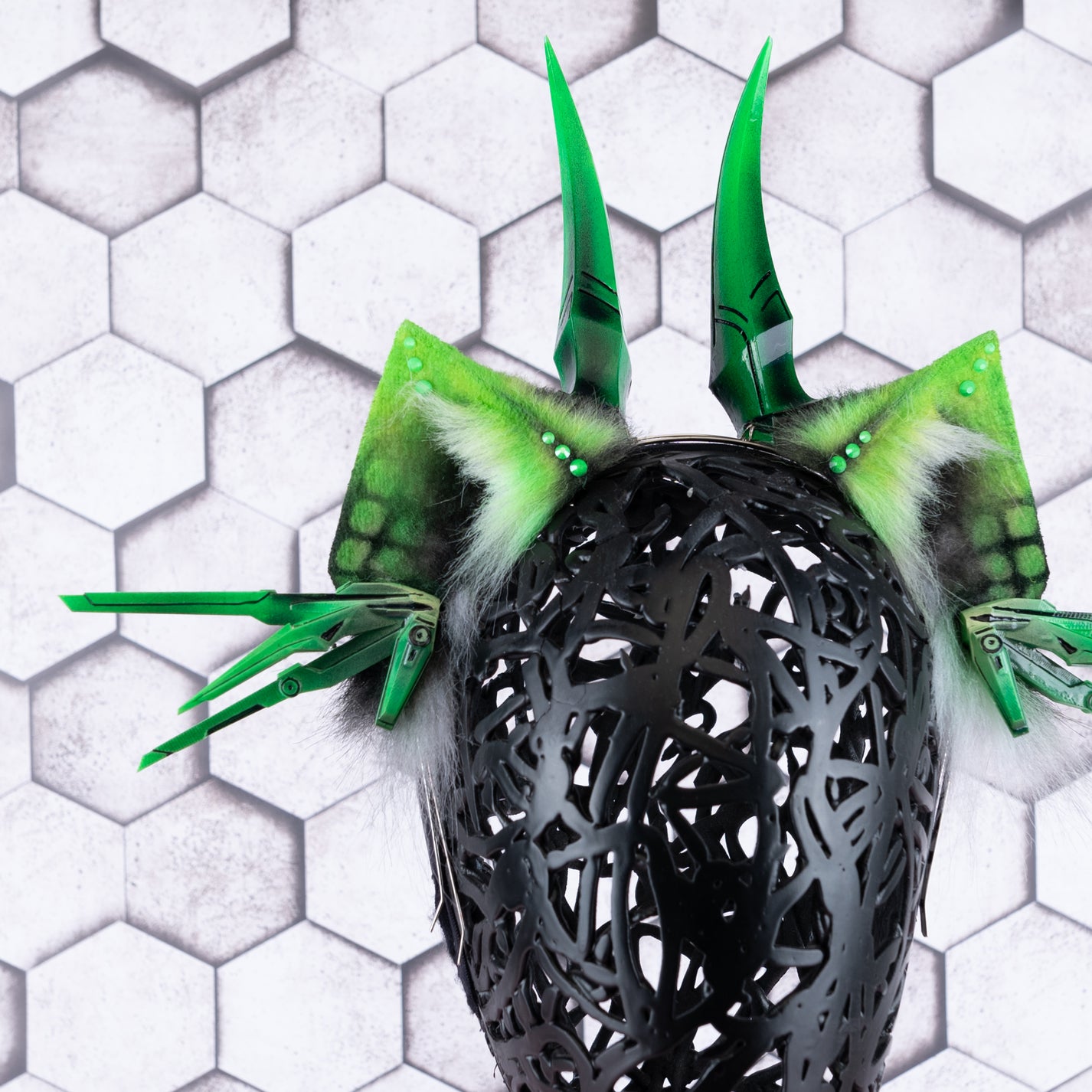 Green Cyber Kitty with Horns – neko.to.mori